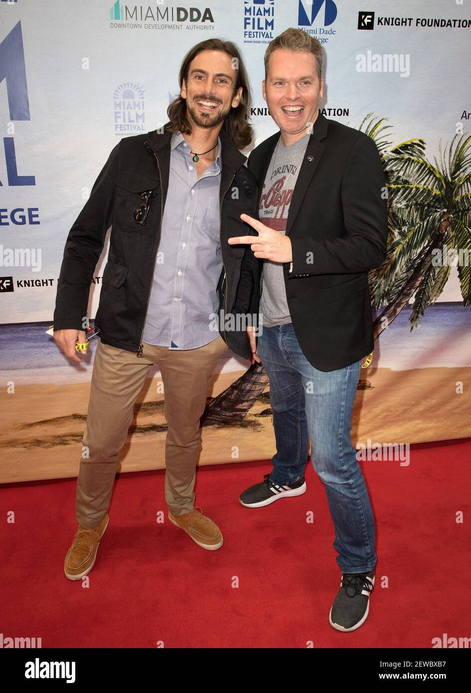 MIAMI, FLORIDA - MARCH 9: Dominic Gill and Quincy Perkins are seen ...