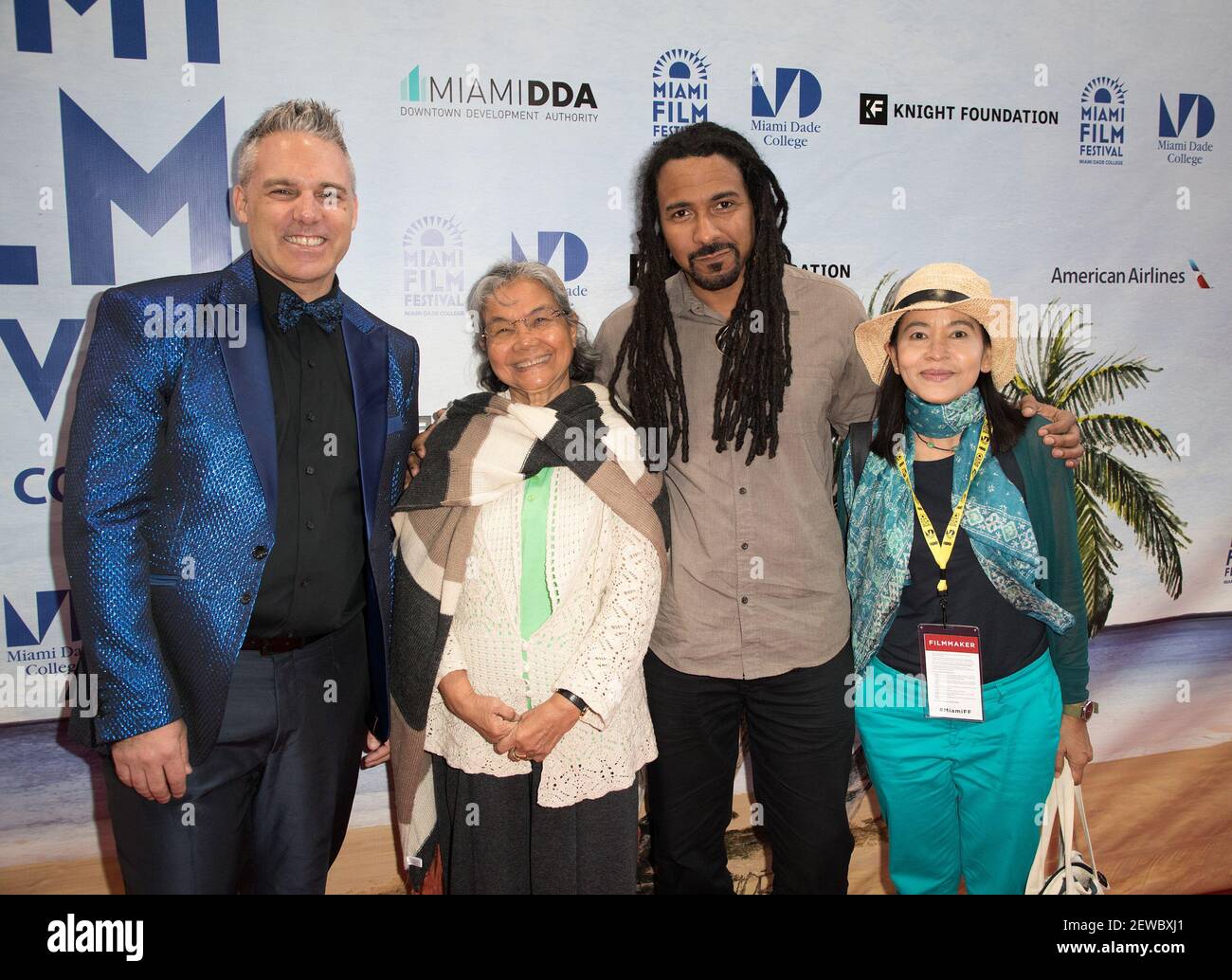 MIAMI, FLORIDA - MARCH 9: Jaie Laplante, Ladawa Sondak, Marvin Blunte ...