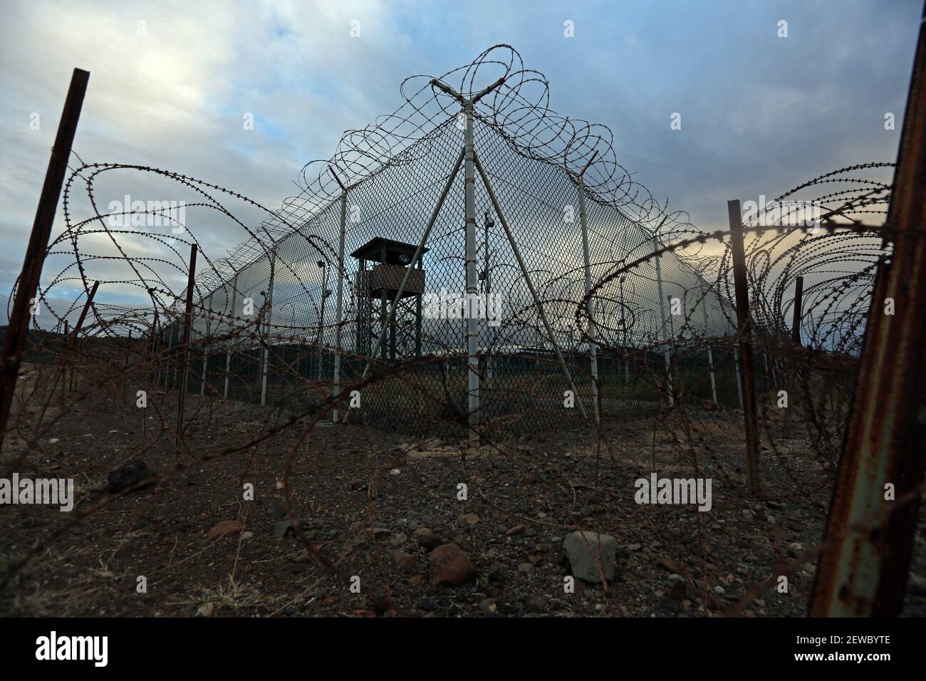 An unstaffed tower in an abandoned portion of Guantanamo's Detention ...