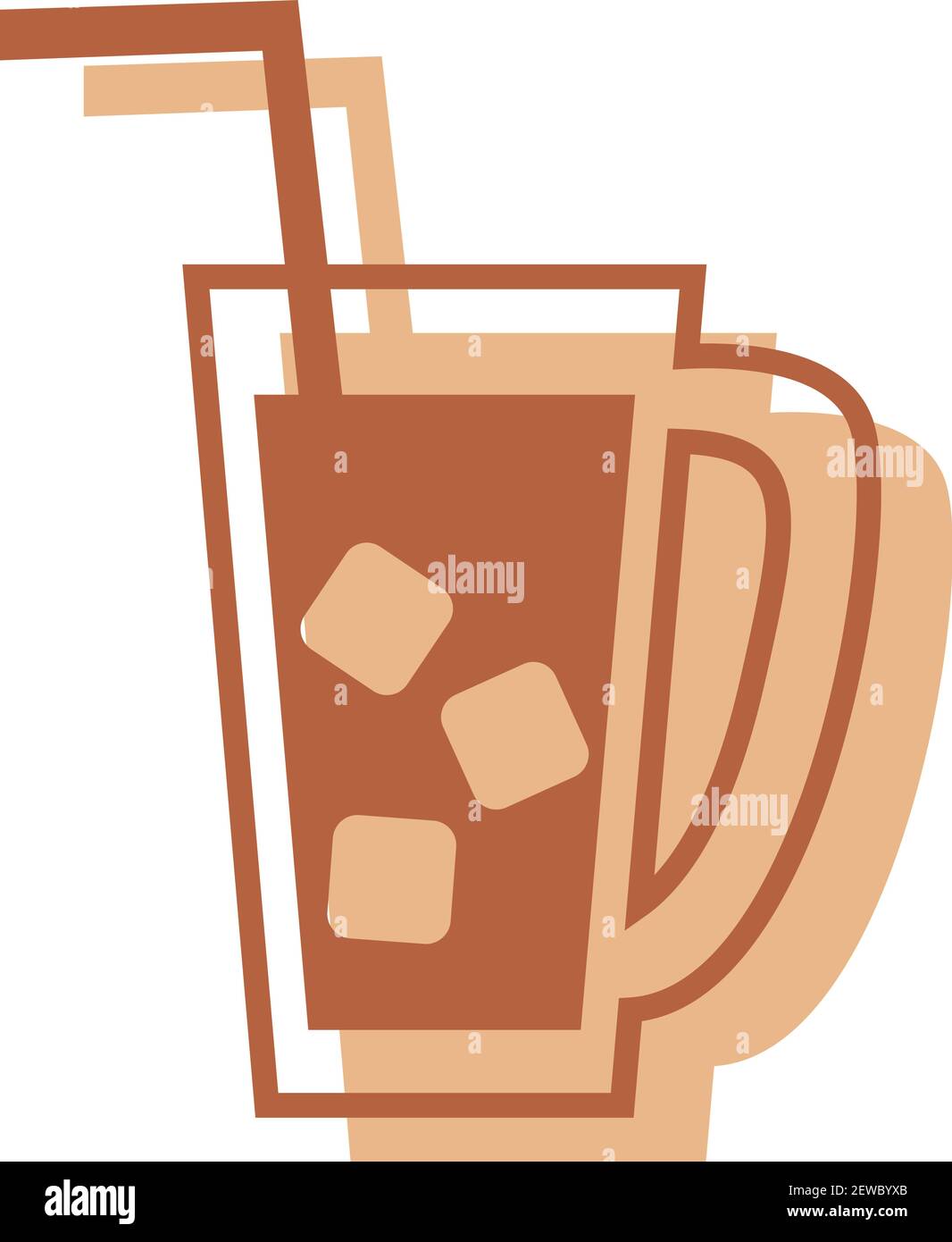 Iced coffee, illustration, vector on white background Stock Vector ...