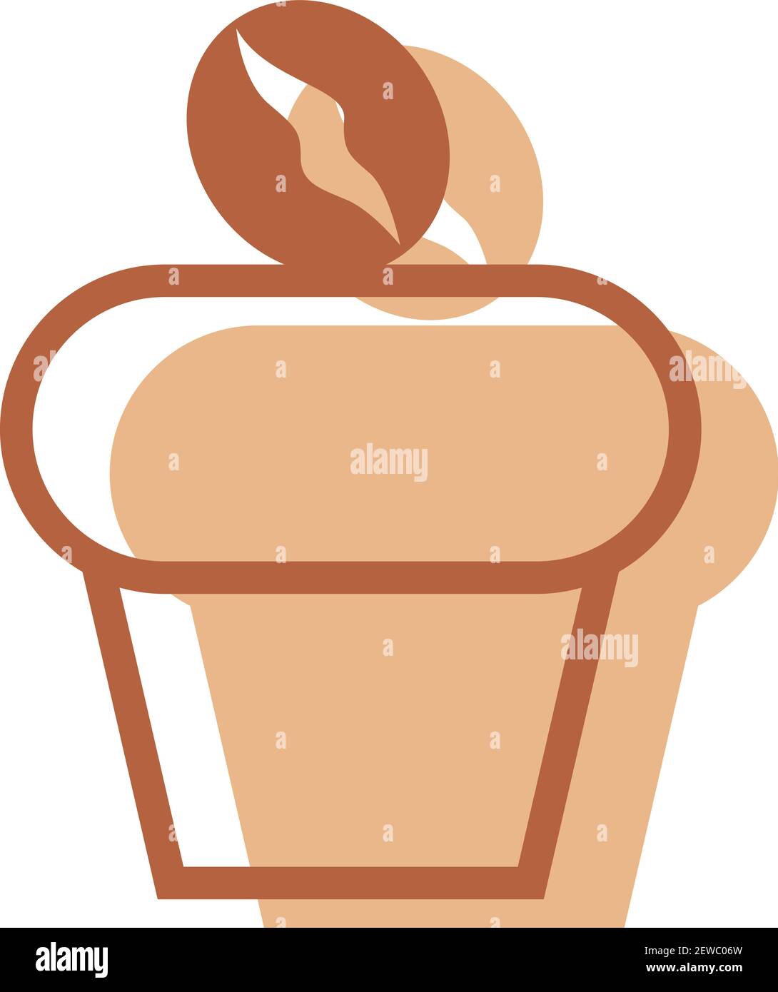 Cupcake with coffee beans, illustration, vector on white background ...