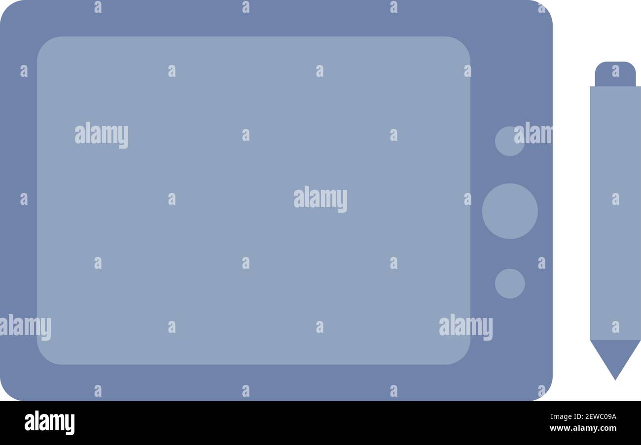 Blue tablet, illustration, vector on white background Stock Vector ...