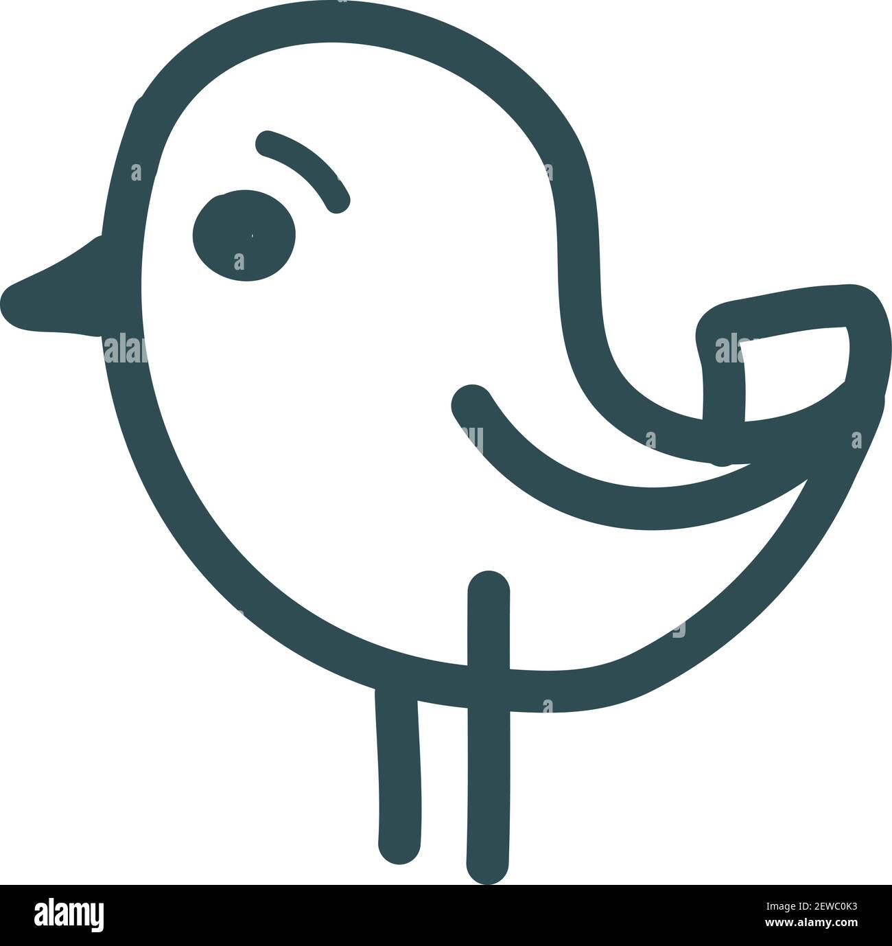 Small blue chicken, illustration, vector on white background Stock ...
