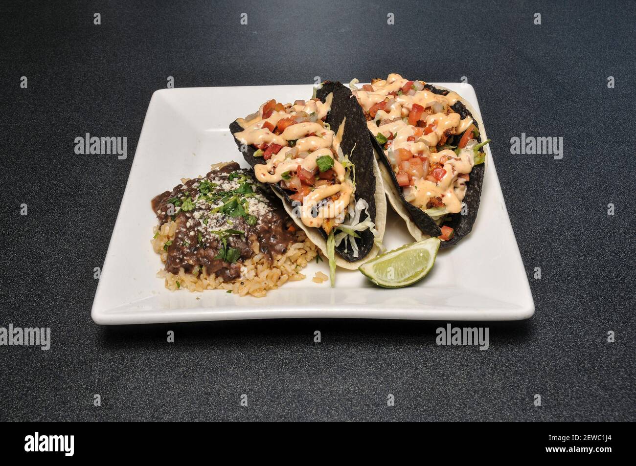 Authentic tex mex mexican cuisine known as a fish Taco Stock Photo - Alamy