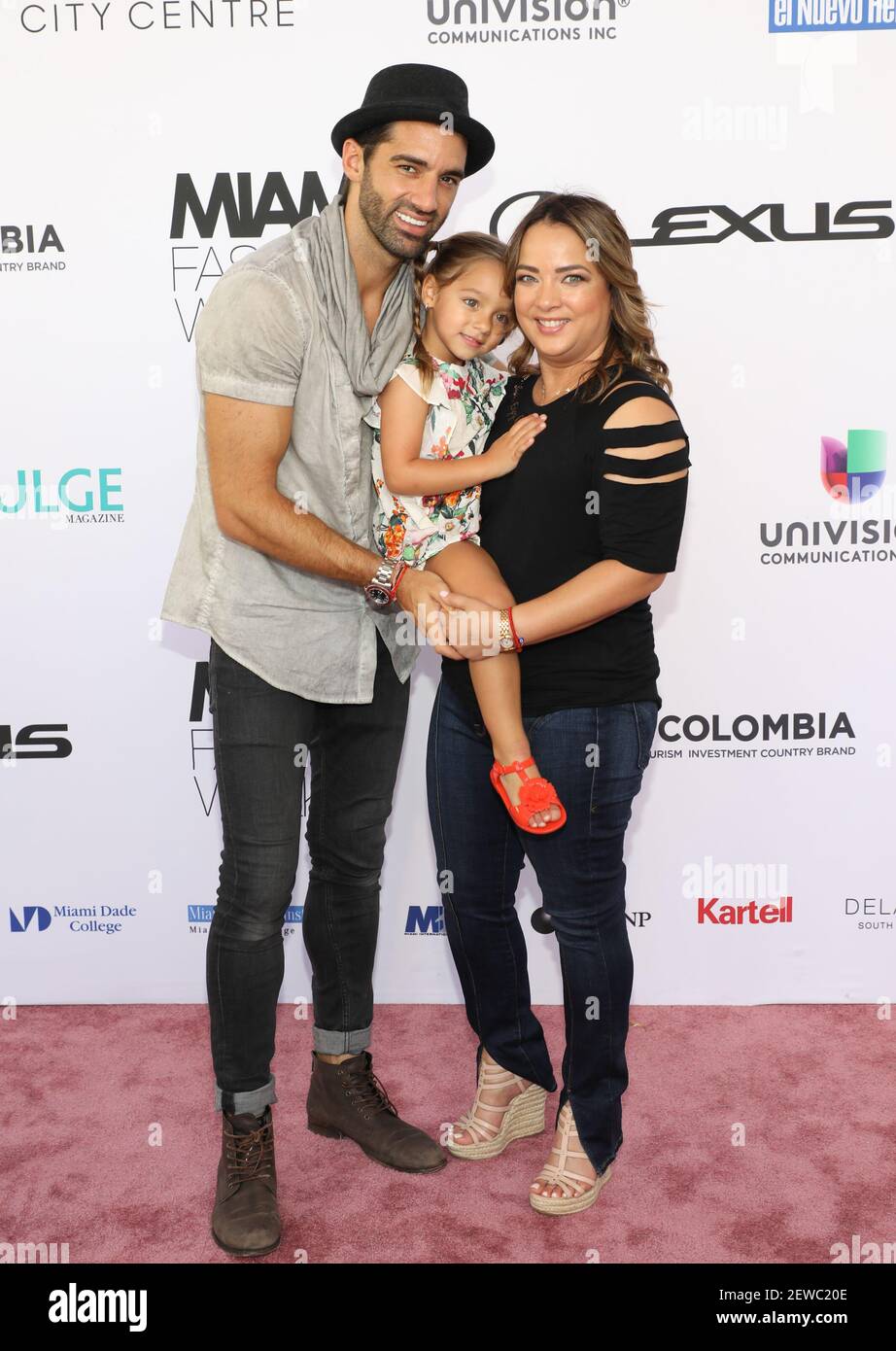 MIAMI, FL - MAY 3: Toni Costa, Alaia Costa Lopez and Adamari Lopez are ...