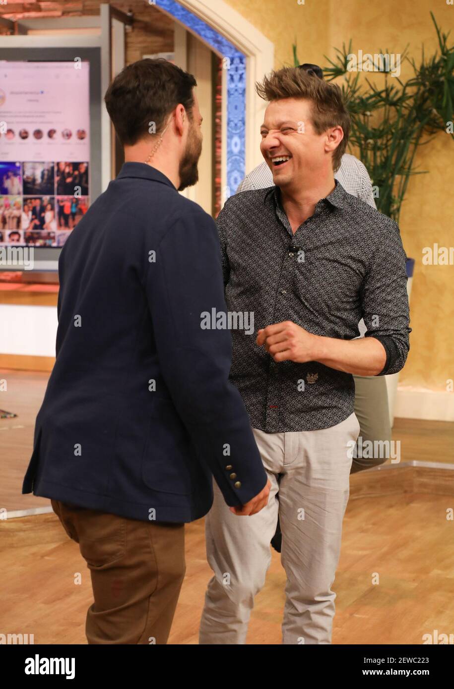 MIAMI, FL - JUNE 4: Ed Helms and Jeremy Renner are is seen during a ...