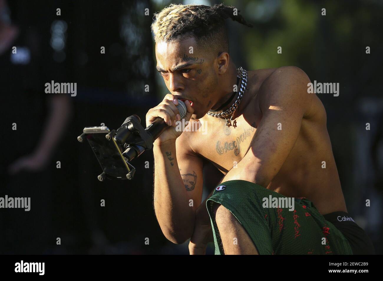 XXXTentacion performs during the second day of the Rolling Loud ...