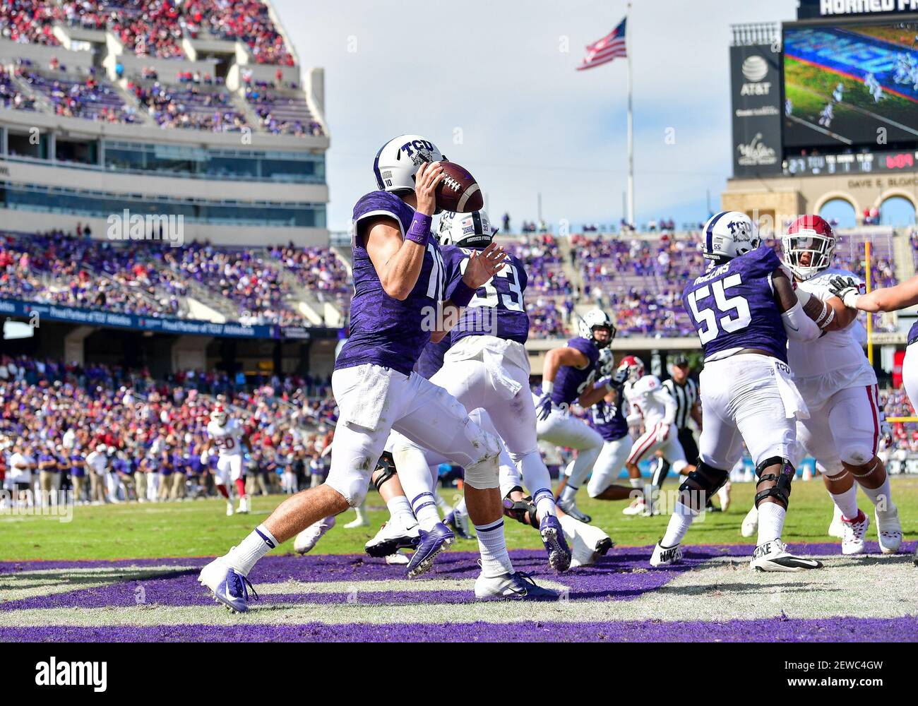 TCU Horned Frogs quarterback Michael Collins (10) looks downfield ...