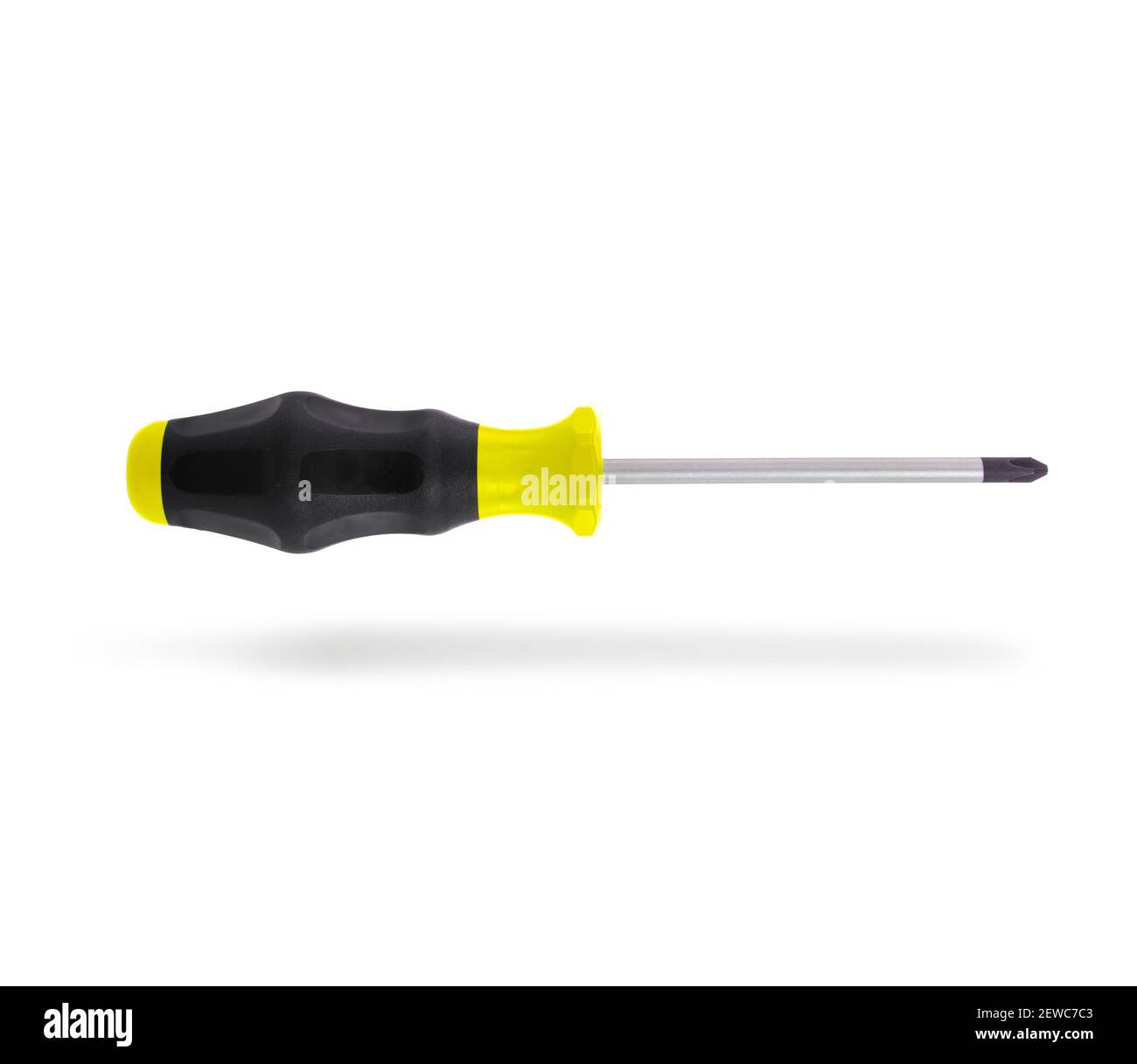 Yellow screwdriver closeup on a white background Stock Photo - Alamy