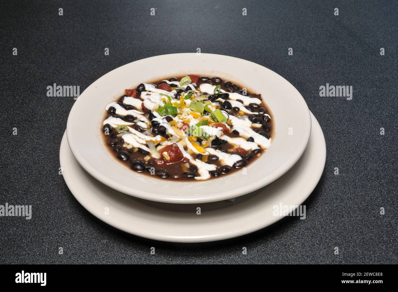 Authentic and traditional American cuisine known as black bean soup ...