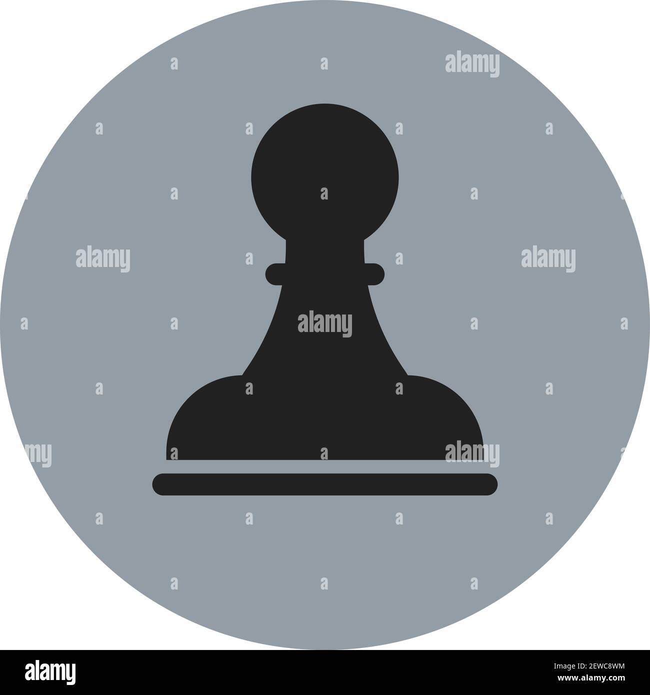 Chess figure black pawn, illustration, vector on white background Stock ...