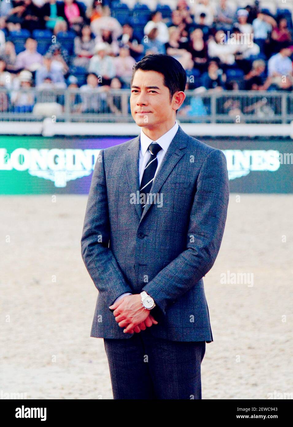 --FILE--Hong Kong singer, dancer and actor Aaron Kwok Fu-shing attends Shanghai Longines Global ...