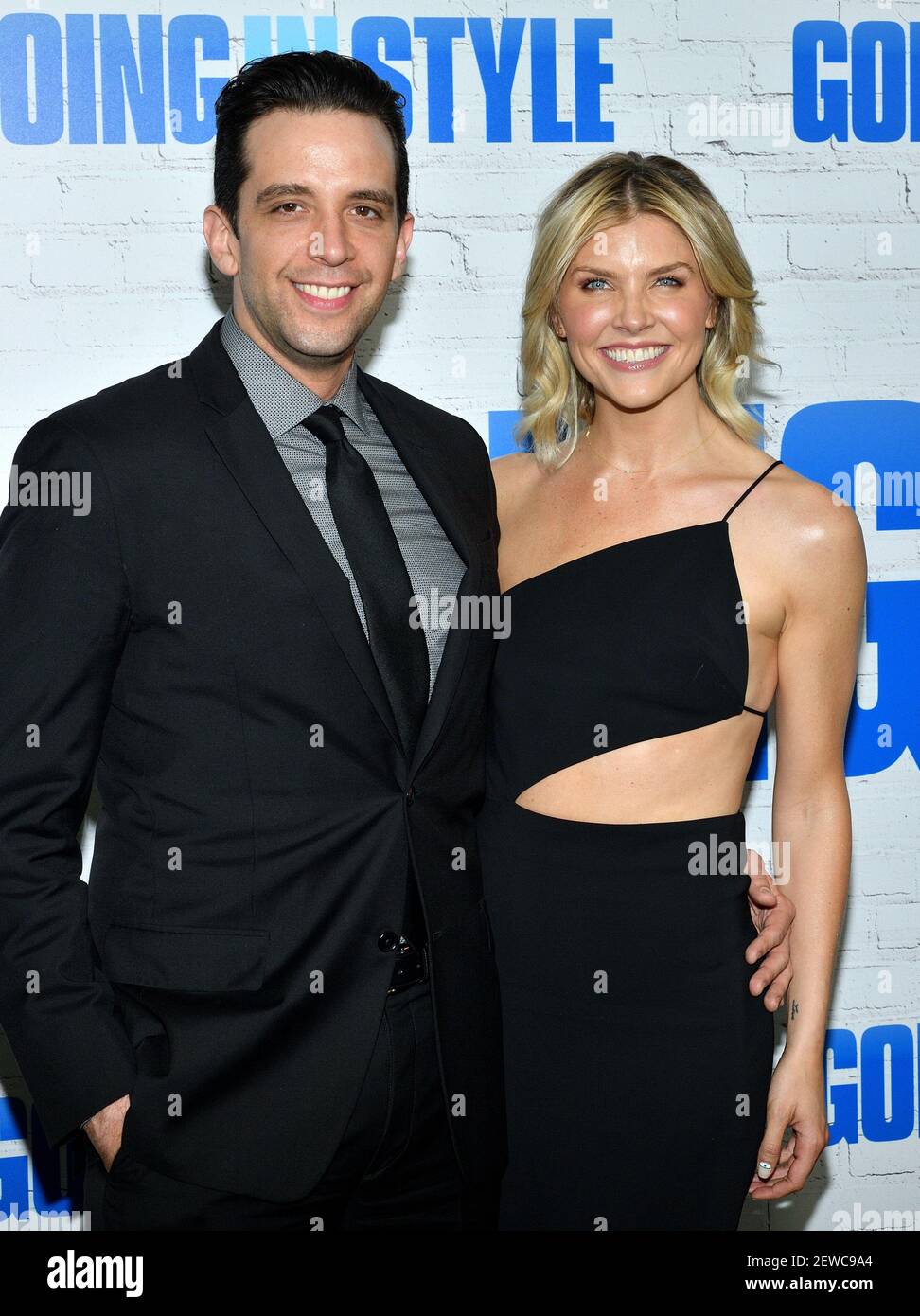 L-R: Actor Nick Cordero and Amanda Kloots attends the world premiere of ...