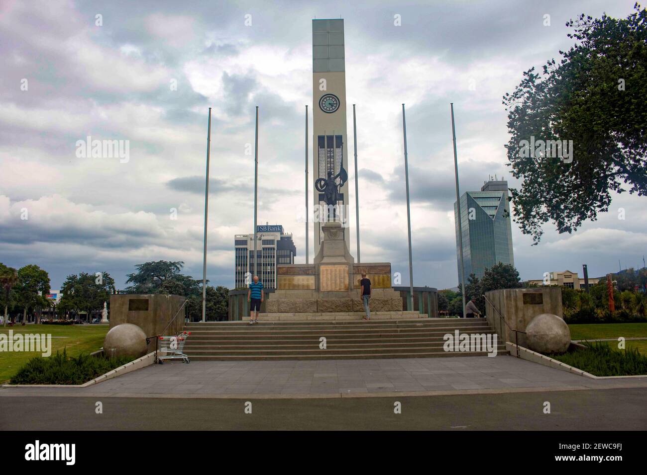 War Memorial and the Clock Tower in the middle of the Square in ...