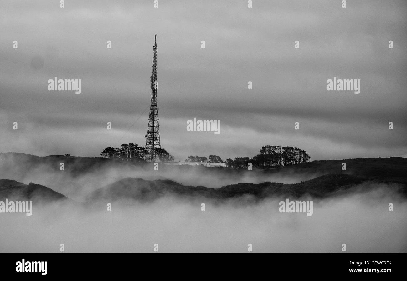 View hills on cloudy Black and White Stock Photos & Images - Alamy