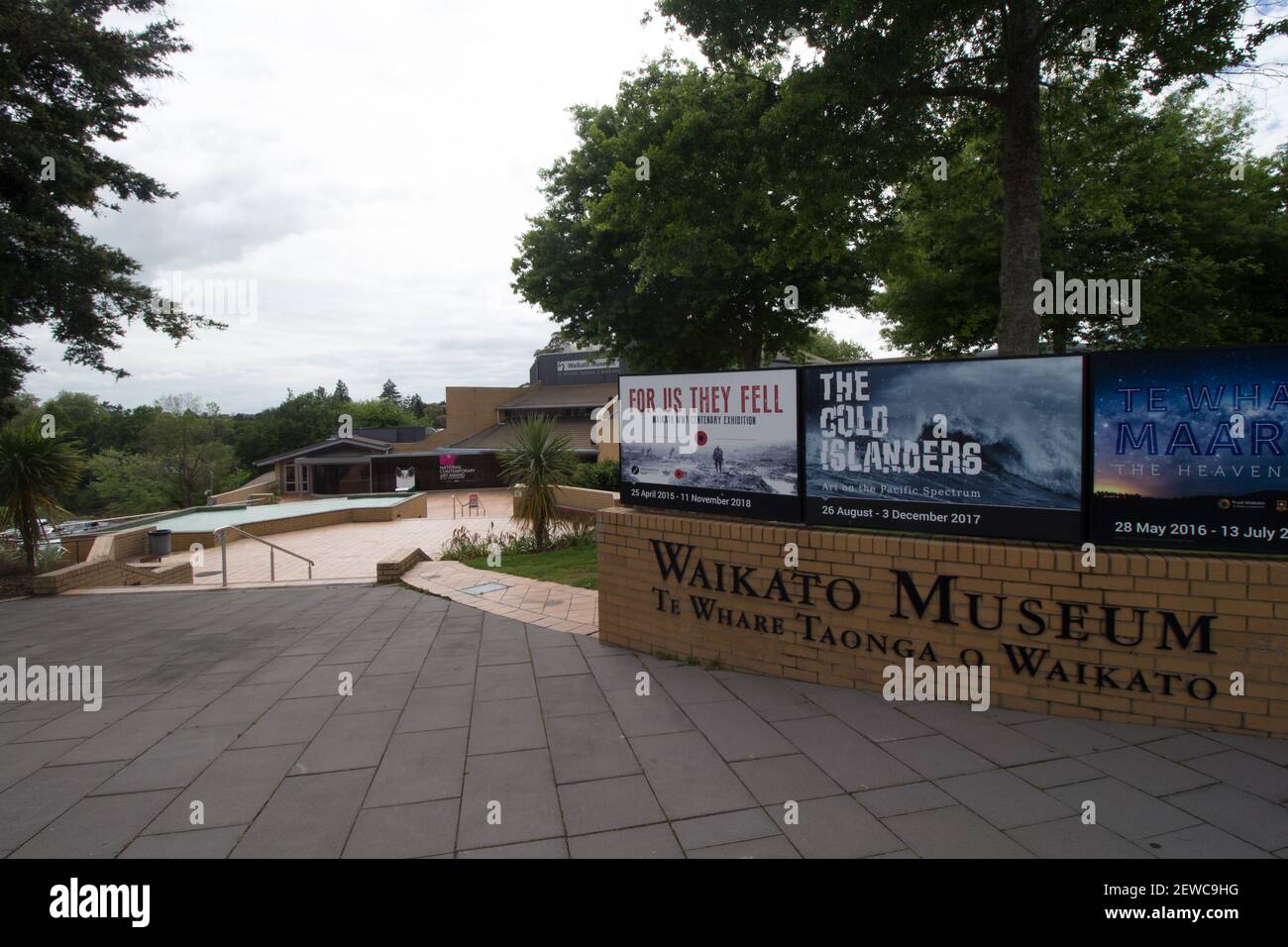 Facade of the Waikato Museum, a regional art museum and cultural center ...