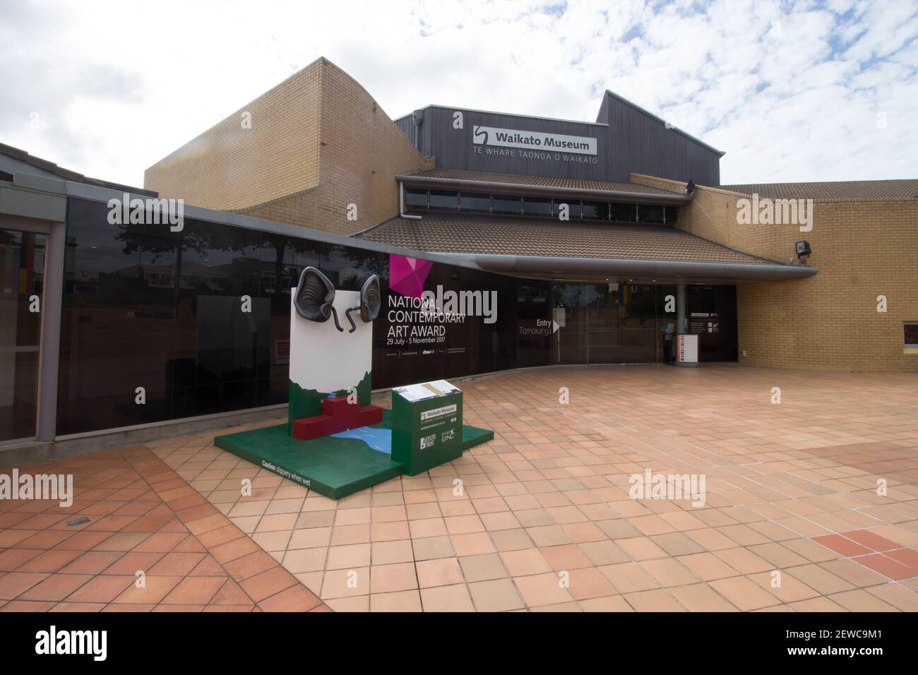 Facade of the Waikato Museum, a regional art museum and cultural center ...