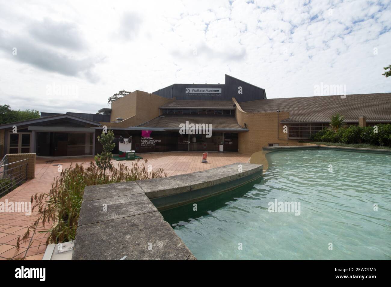 Facade of the Waikato Museum, a regional art museum and cultural center ...