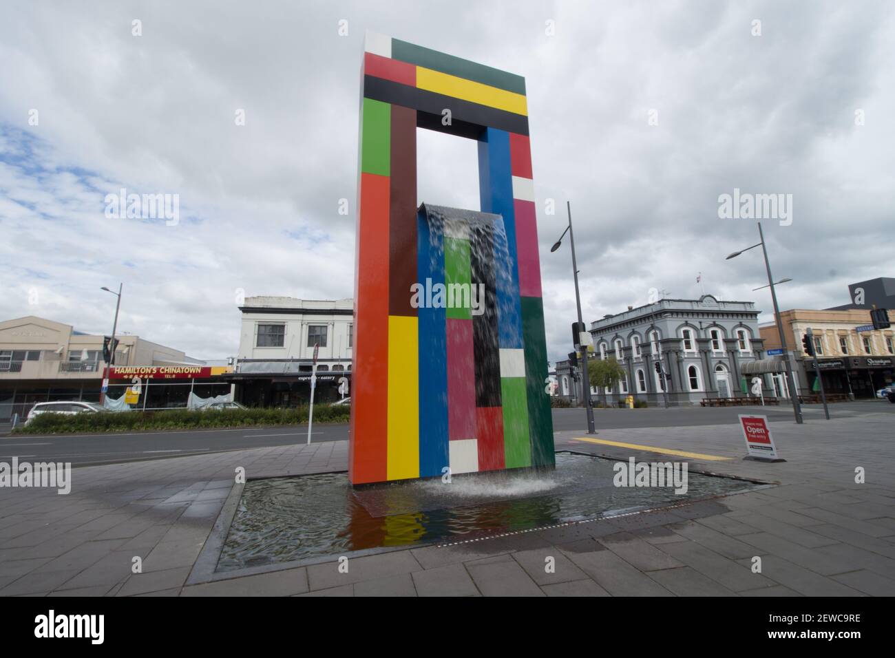 Facade and public art at the Waikato Museum, a regional art museum and ...