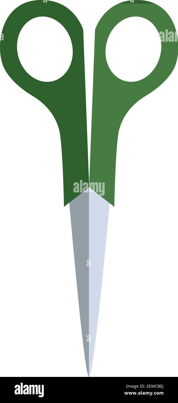 Gardening green scissors, illustration, vector on white background ...