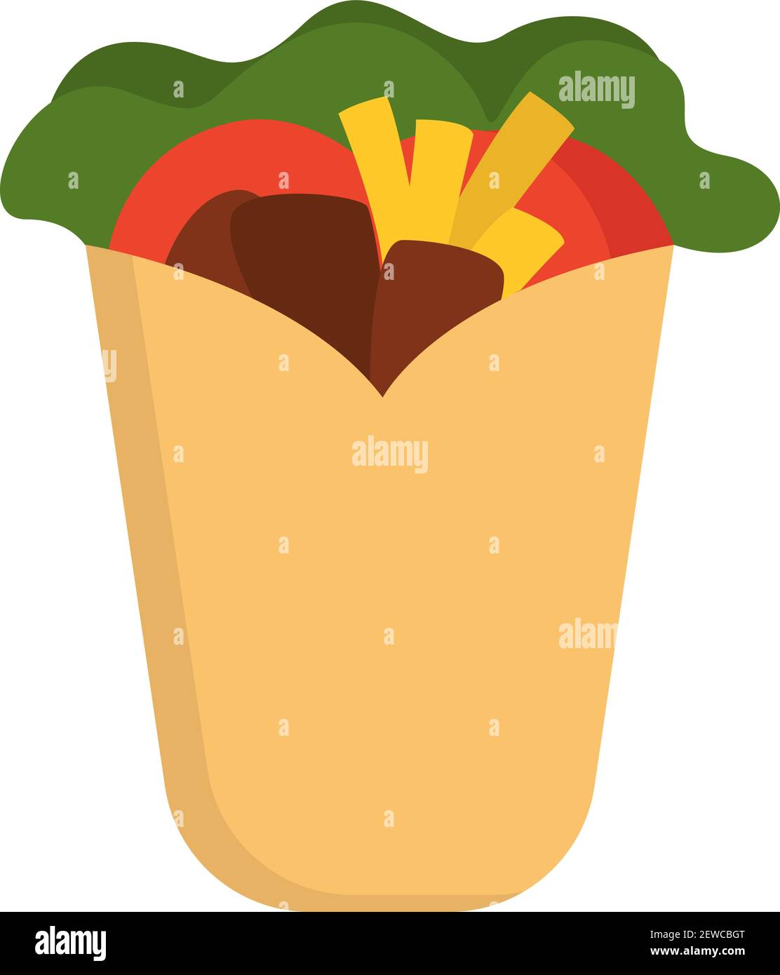 Delicious gyros, illustration, vector on white background Stock Vector ...