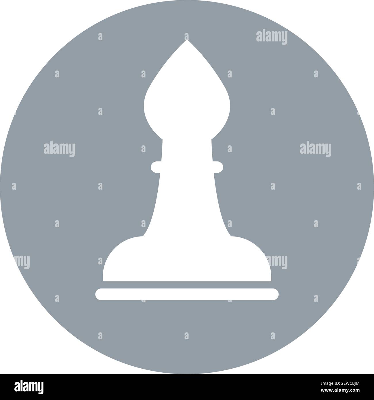 Chess figure white bishop, illustration, vector on white background ...