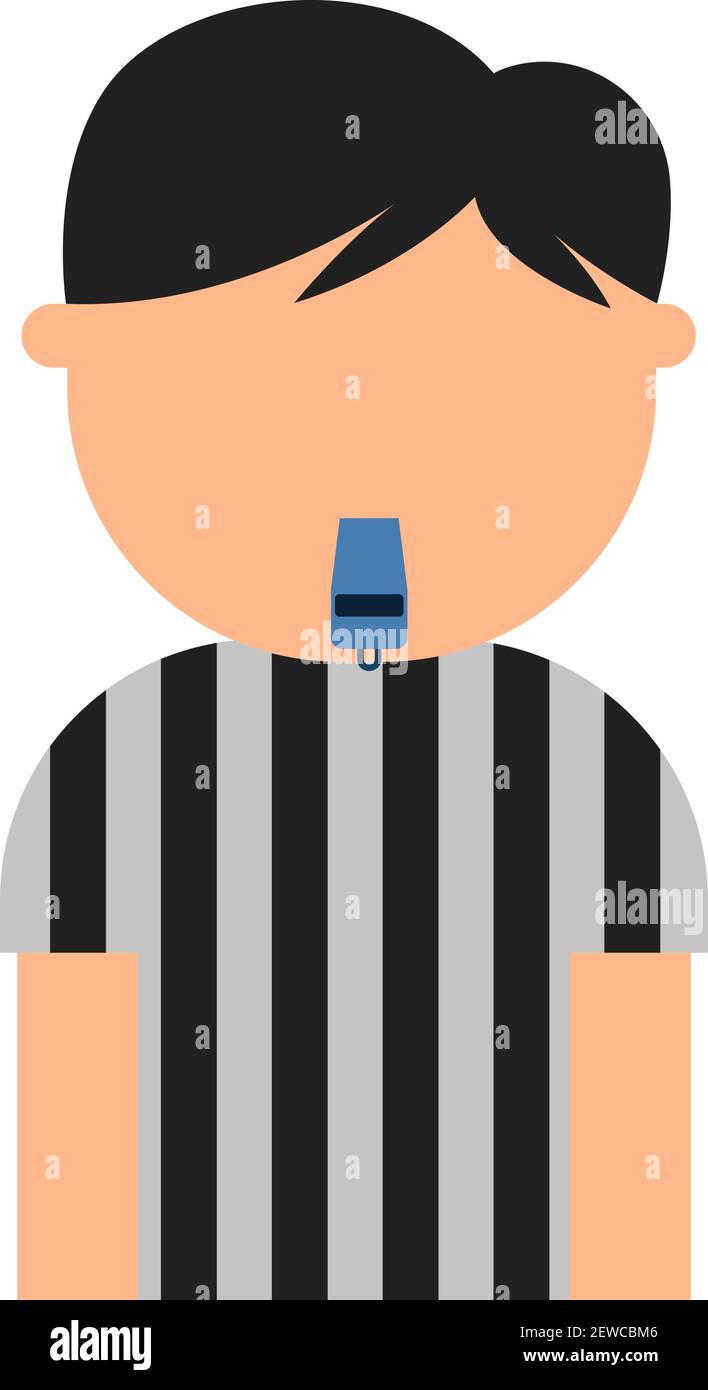 Football referee, illustration, vector on white background Stock Vector ...