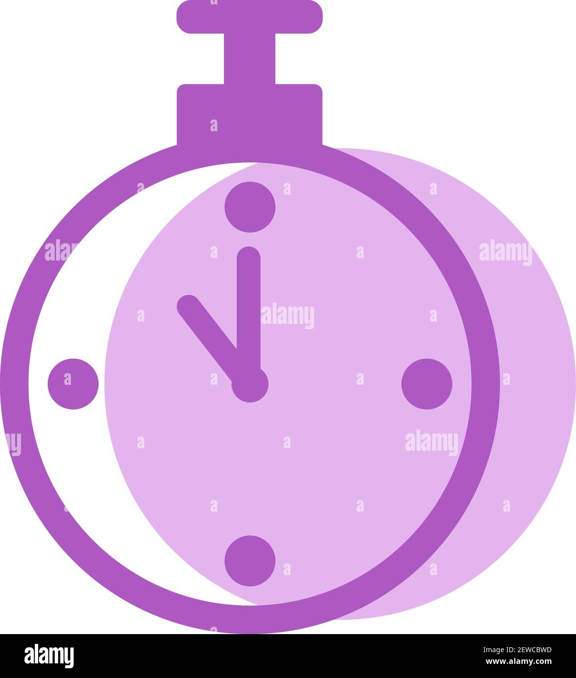 Pink stopwatch, illustration, vector on white background Stock Vector ...