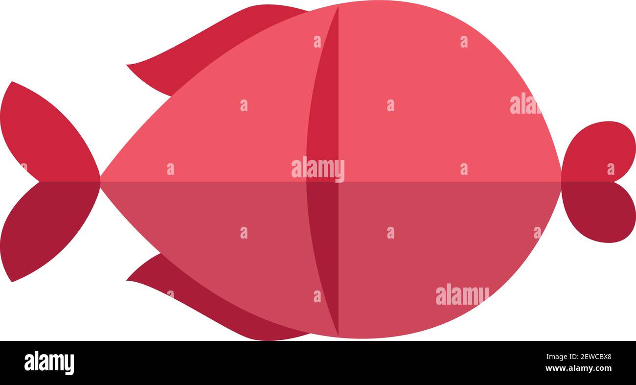 Pink fish with red fins, illustration, vector on white background Stock ...