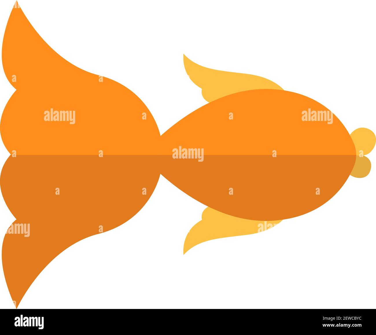 Orange fish with beautiful tail, illustration, vector on white ...