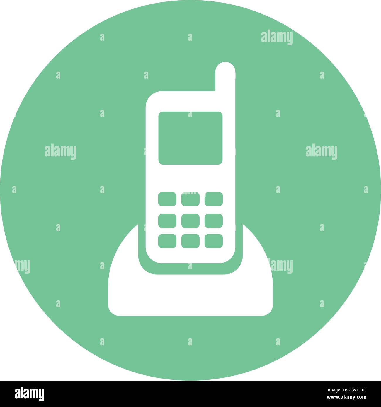 Communication handset, illustration, vector on white background Stock ...