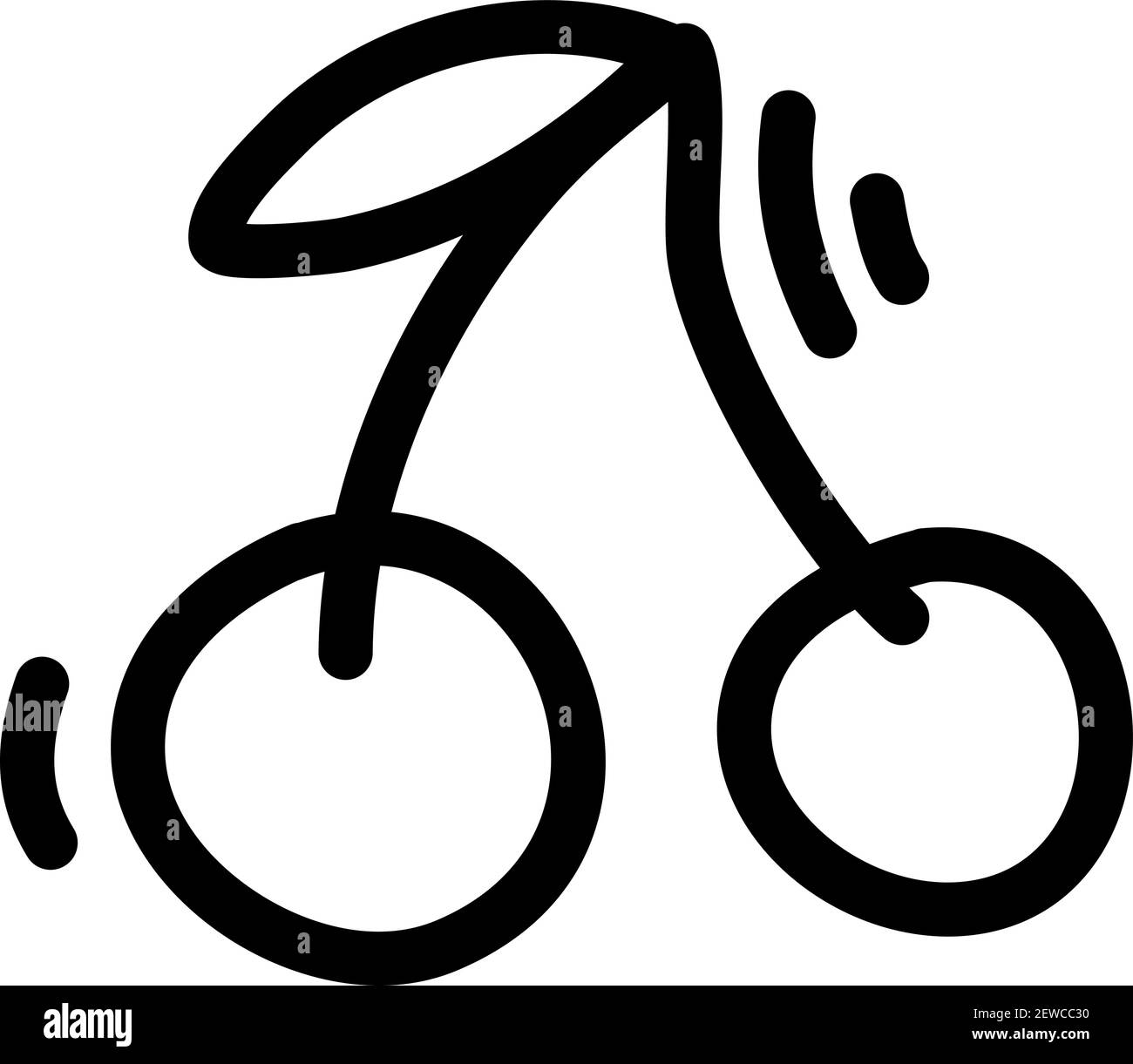 Two cherries, illustration, vector on white background Stock Vector ...