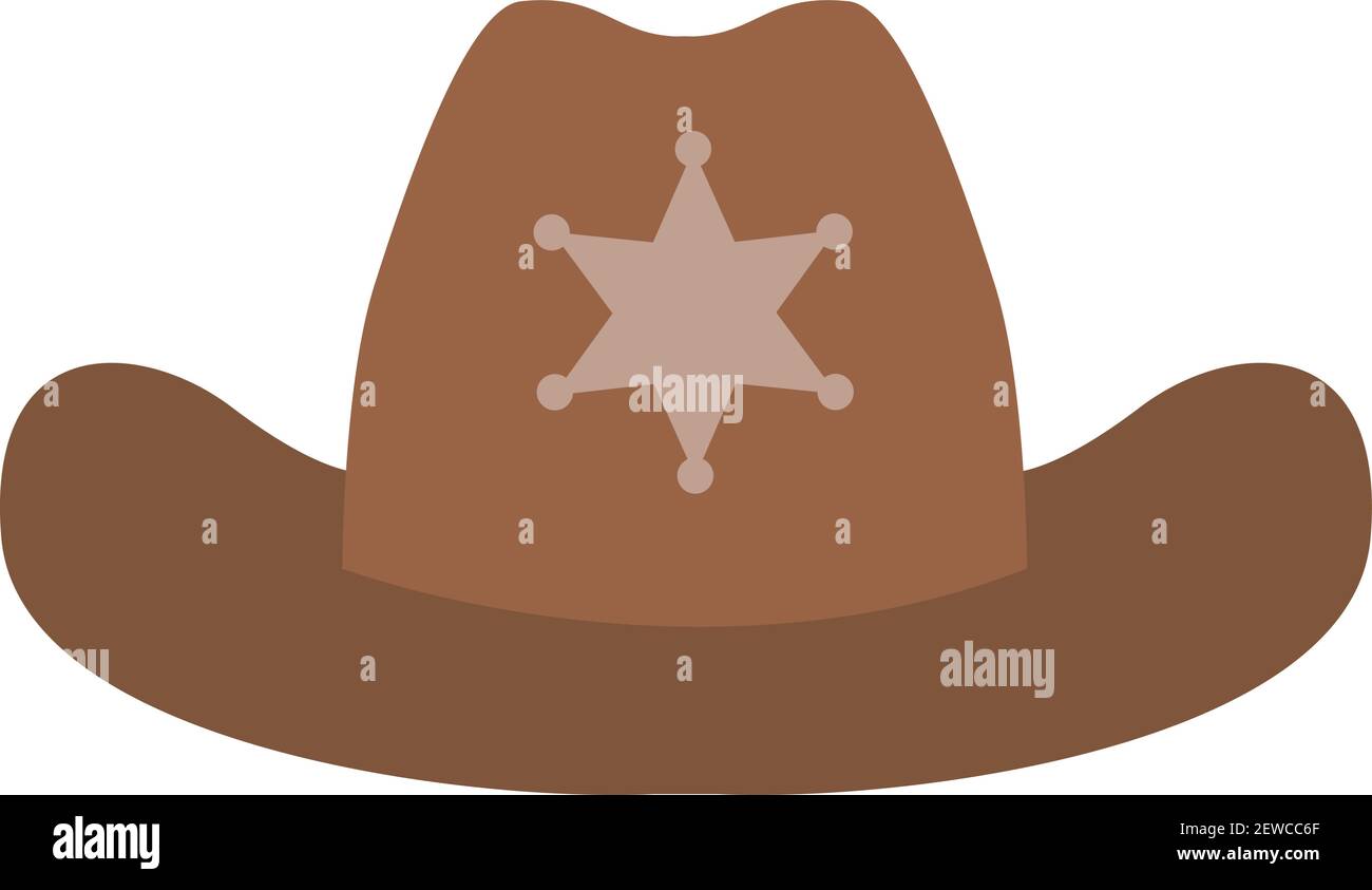 Sheriffs hat, illustration, vector on white background Stock Vector ...