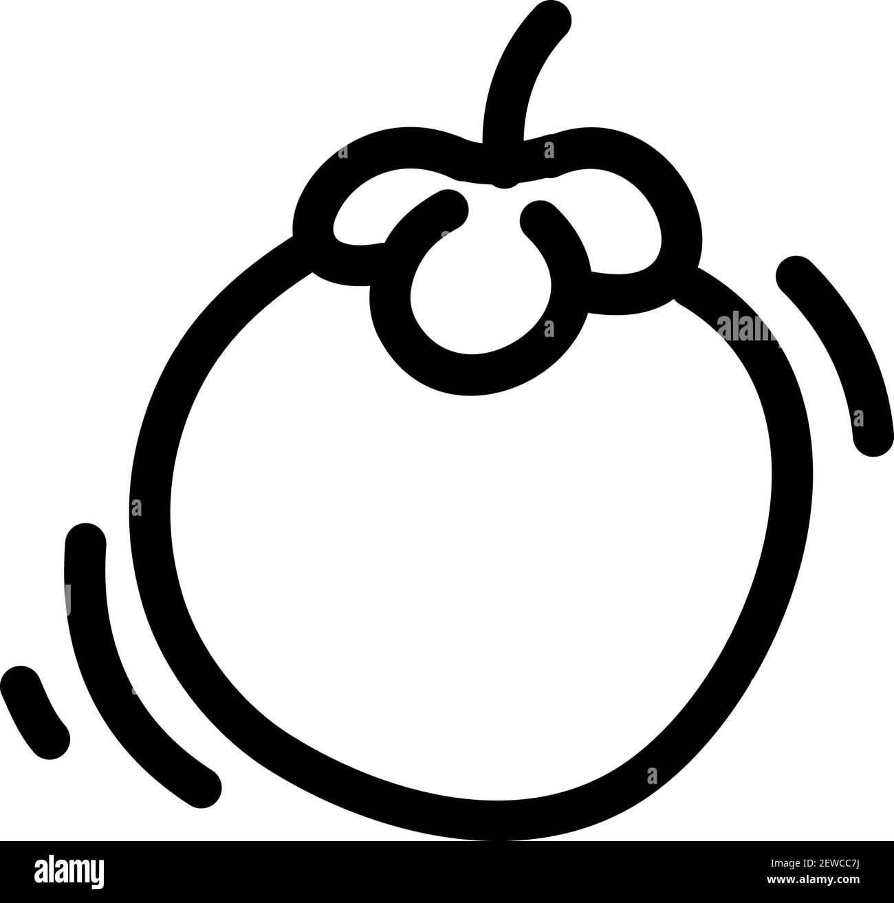 Mangosteen with stem, illustration, vector on white background Stock ...