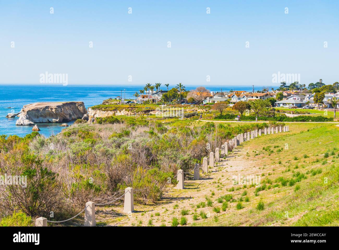 Pismo Beach, California, USA - March 1, 2021 Shell Beach (actually a ...