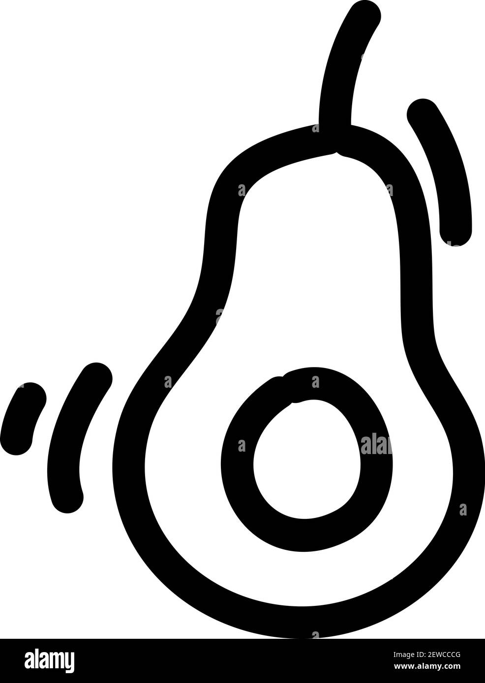 Avocado isolated in white Stock Vector Images - Alamy