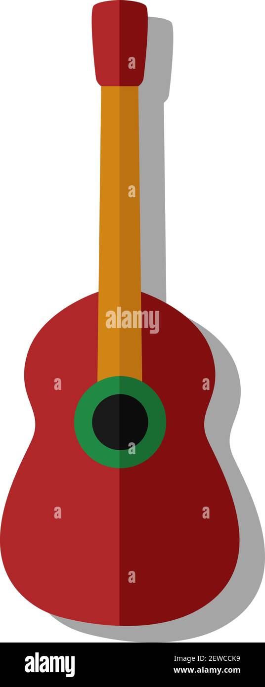 Red guitar, illustration, vector on white background Stock Vector Image ...