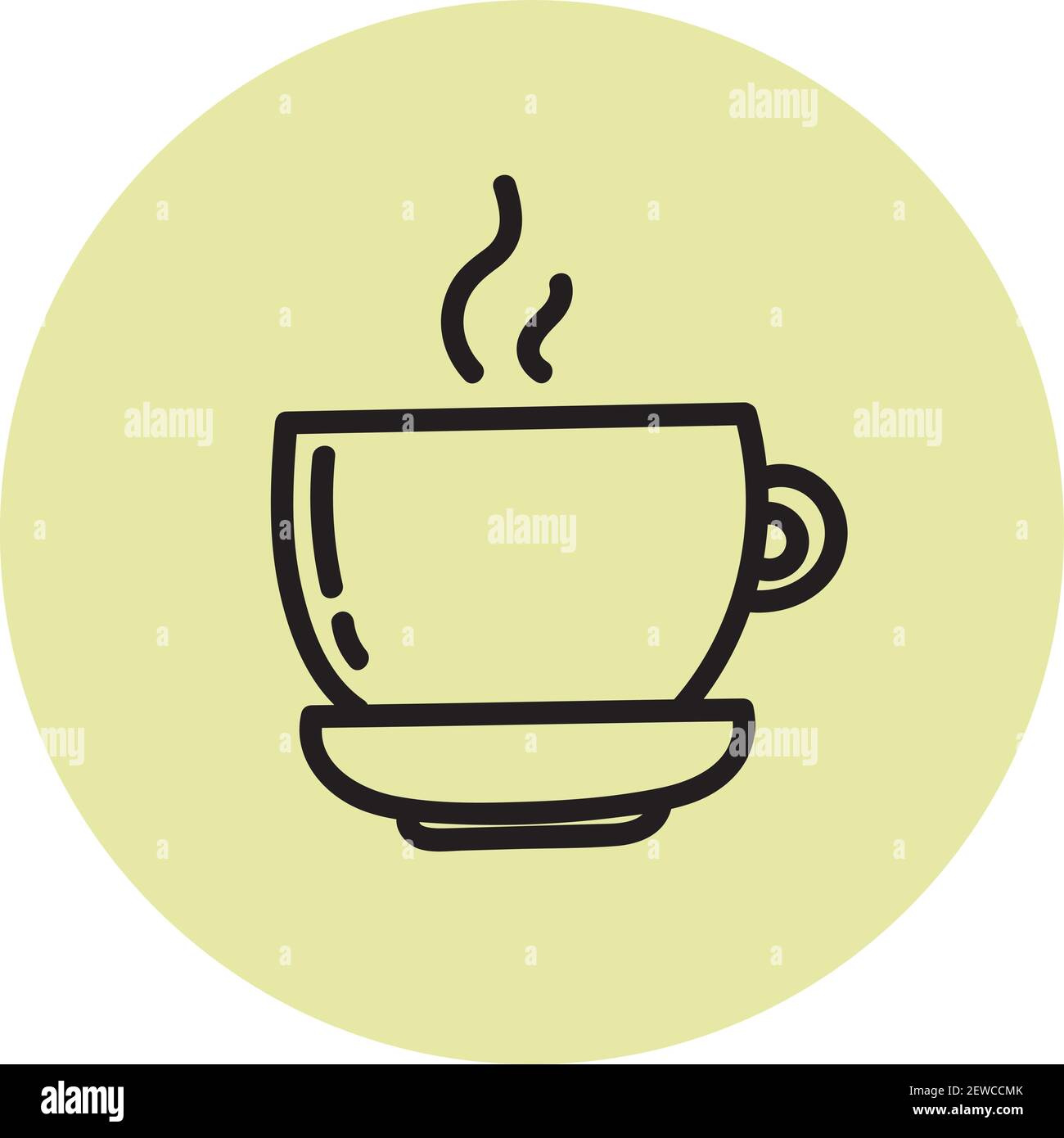 Hot coffee, illustration, vector on white background Stock Vector Image ...