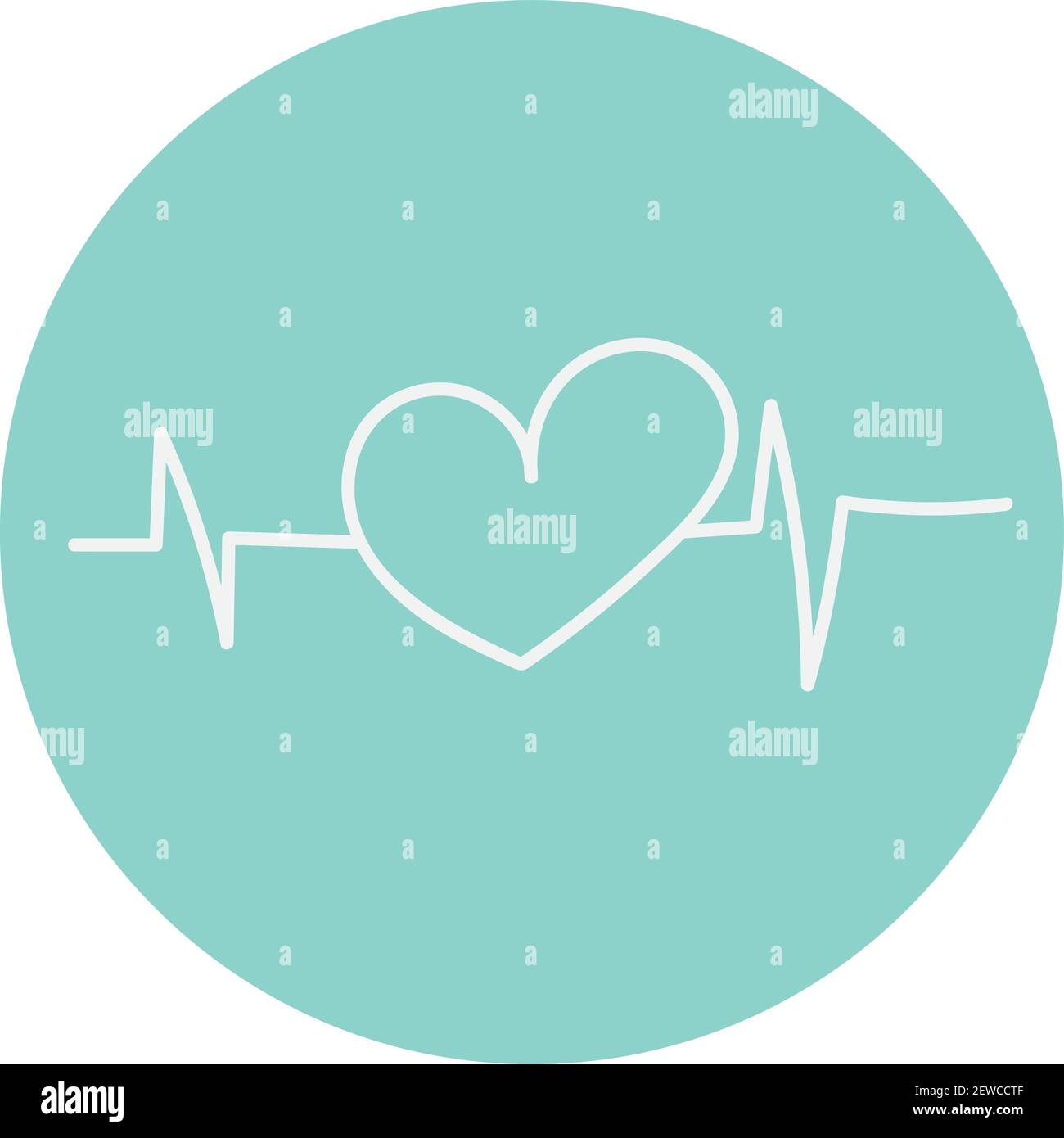 Blue heartbeat heart, illustration, vector on white background Stock ...