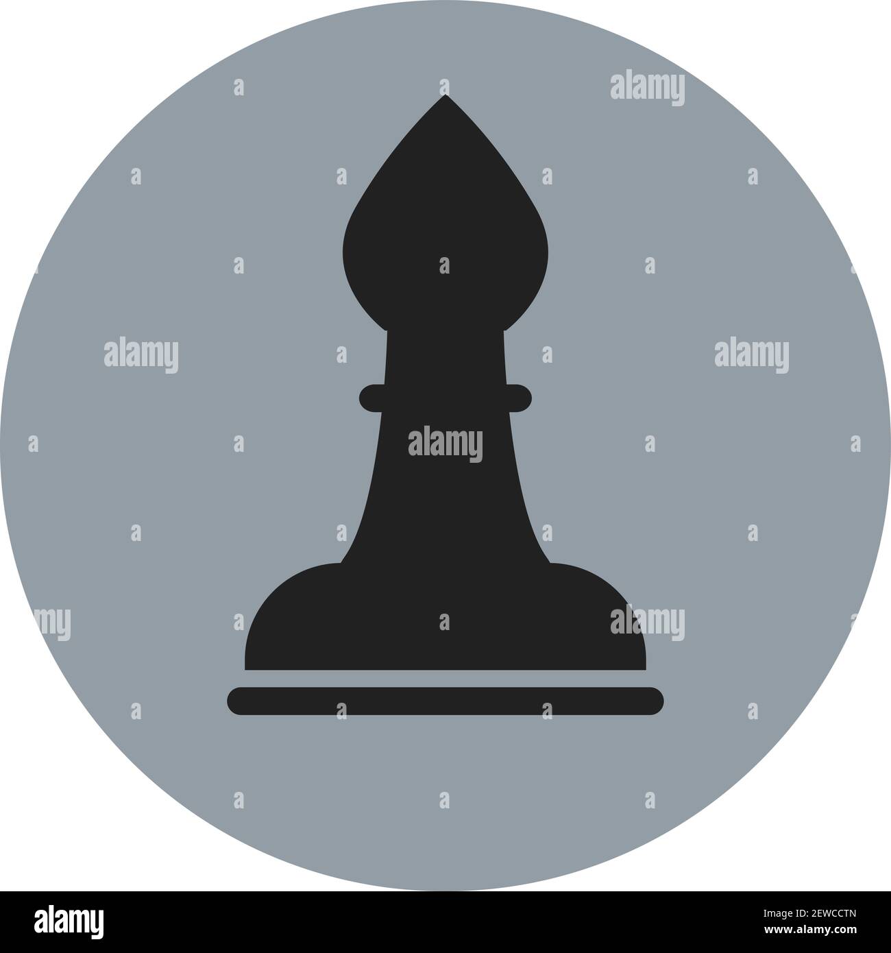 Black bishop chess figure, illustration, vector on white background ...