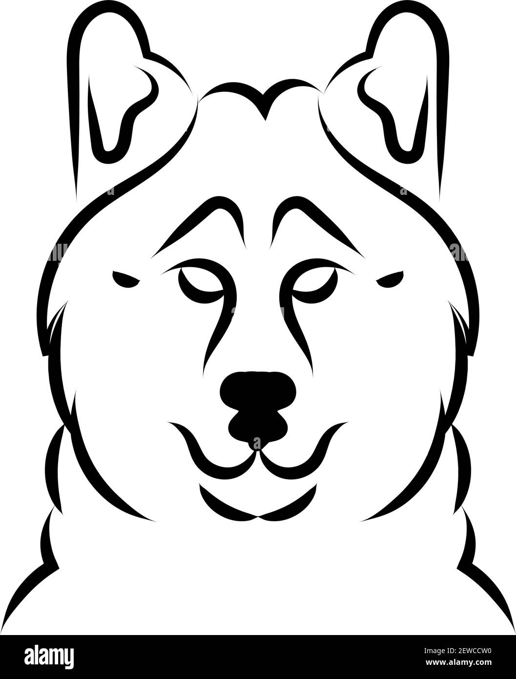 Cute siberian husky, illustration, vector on white background Stock ...