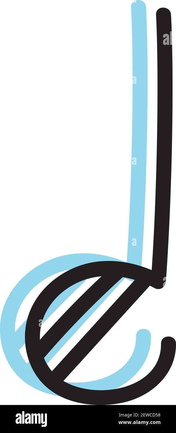 Quarter note, illustration, vector on white background Stock Vector ...