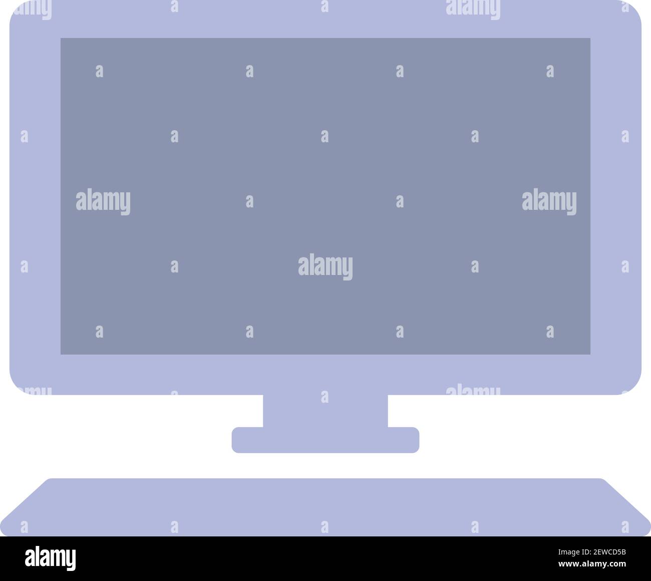 Office computer, illustration, vector on white background Stock Vector ...