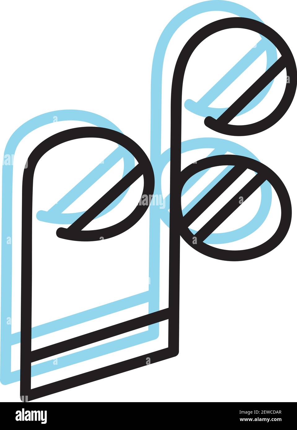 Three Notes in one, illustration, vector on white background Stock ...