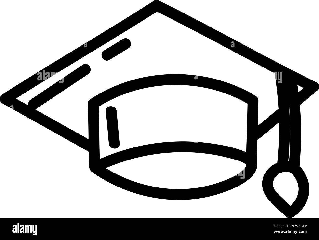 White graduation cap, illustration, vector on white background Stock ...