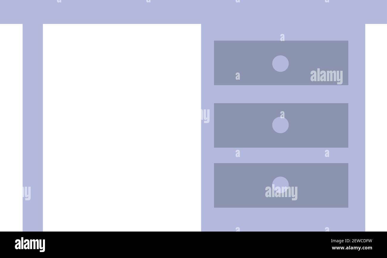 Office desk, illustration, vector on white background Stock Vector ...