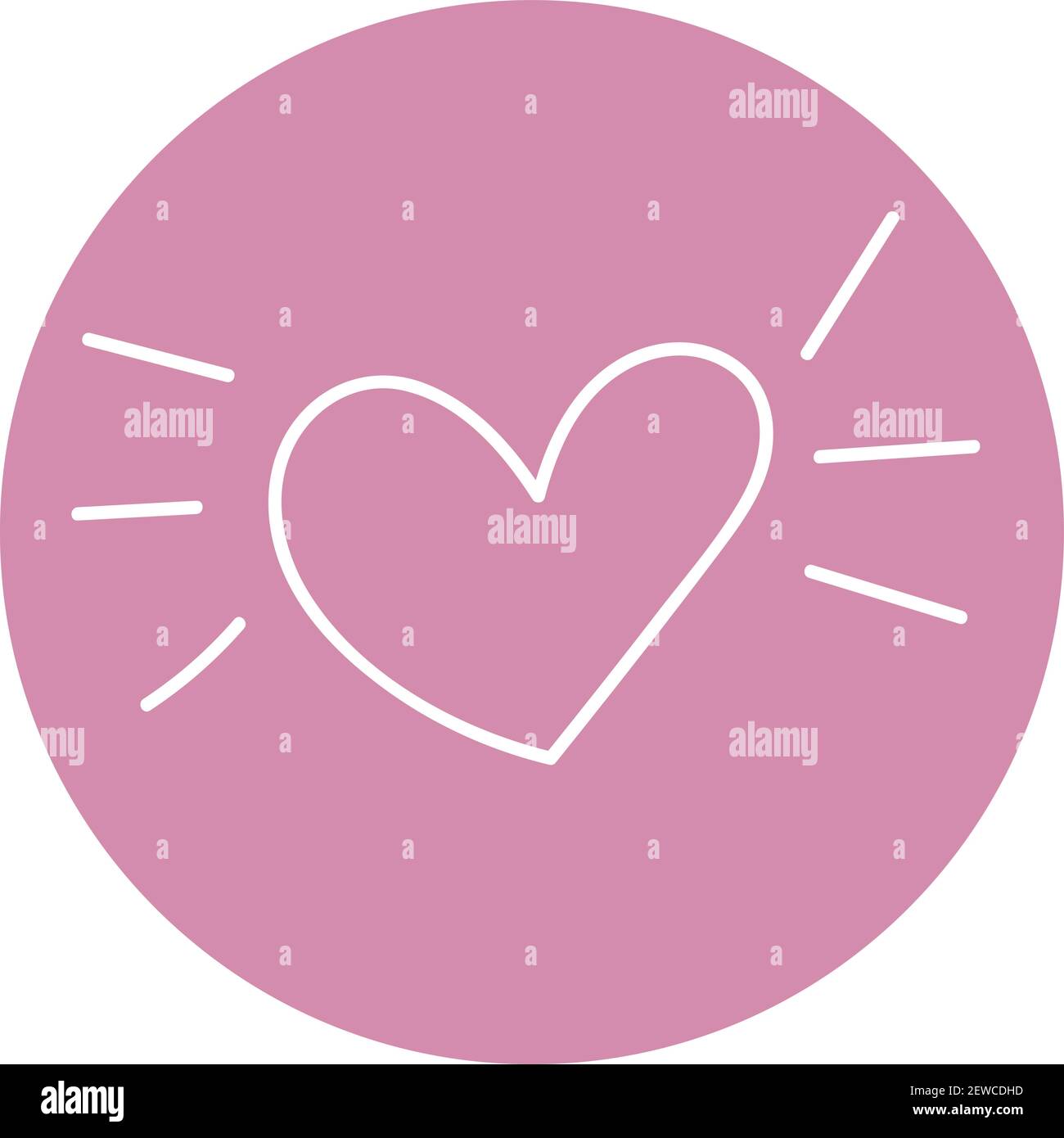 Pastel love heart on white background Stock Vector Images - Alamy