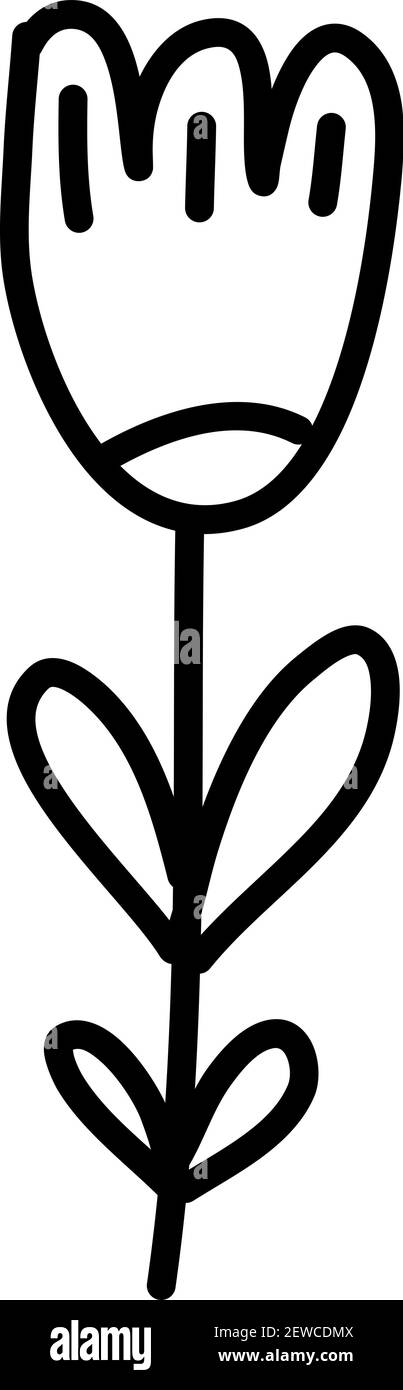 Single flower, illustration, vector on white background Stock Vector ...