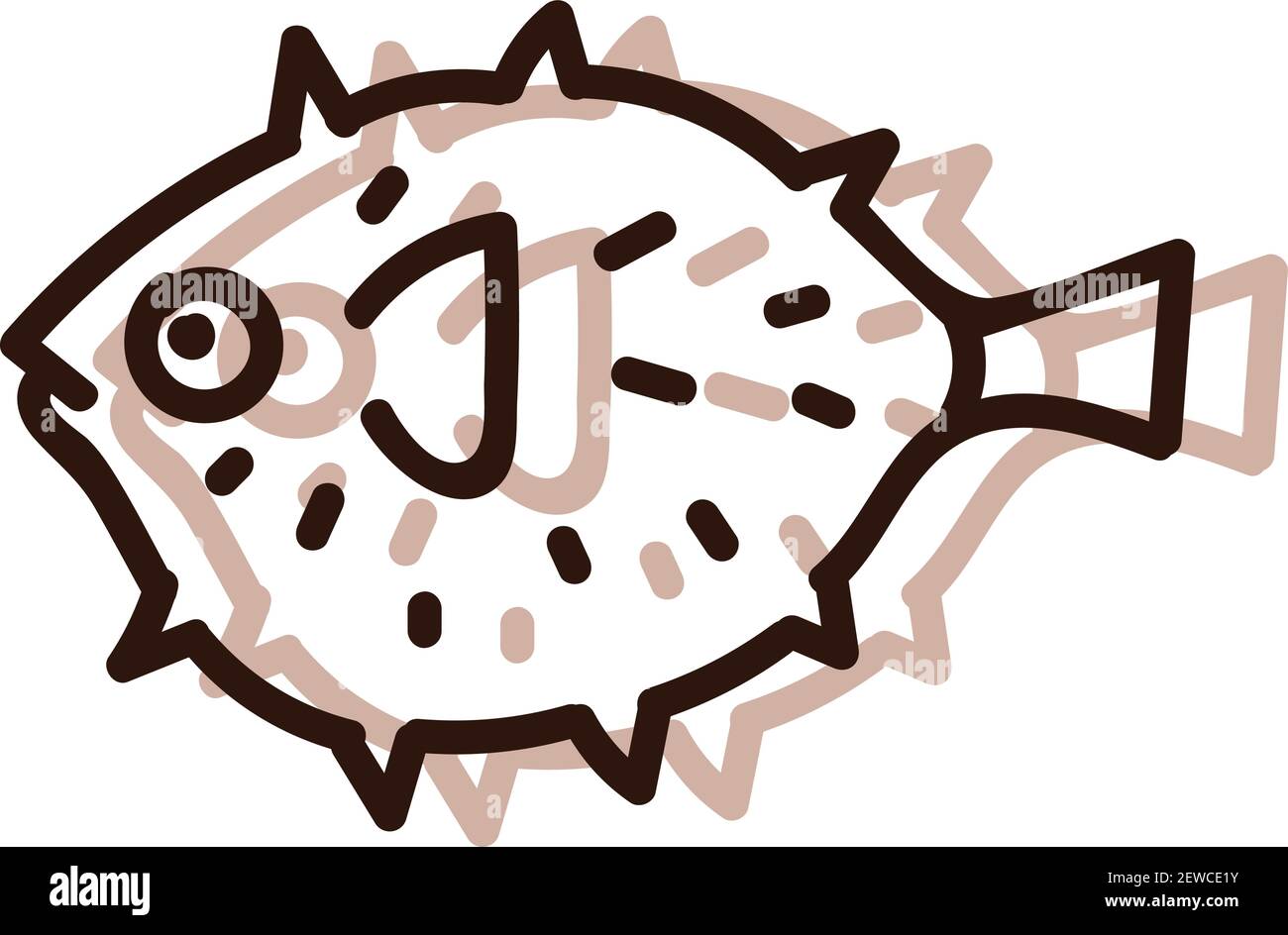 Puffer fish icon on hi-res stock photography and images - Alamy