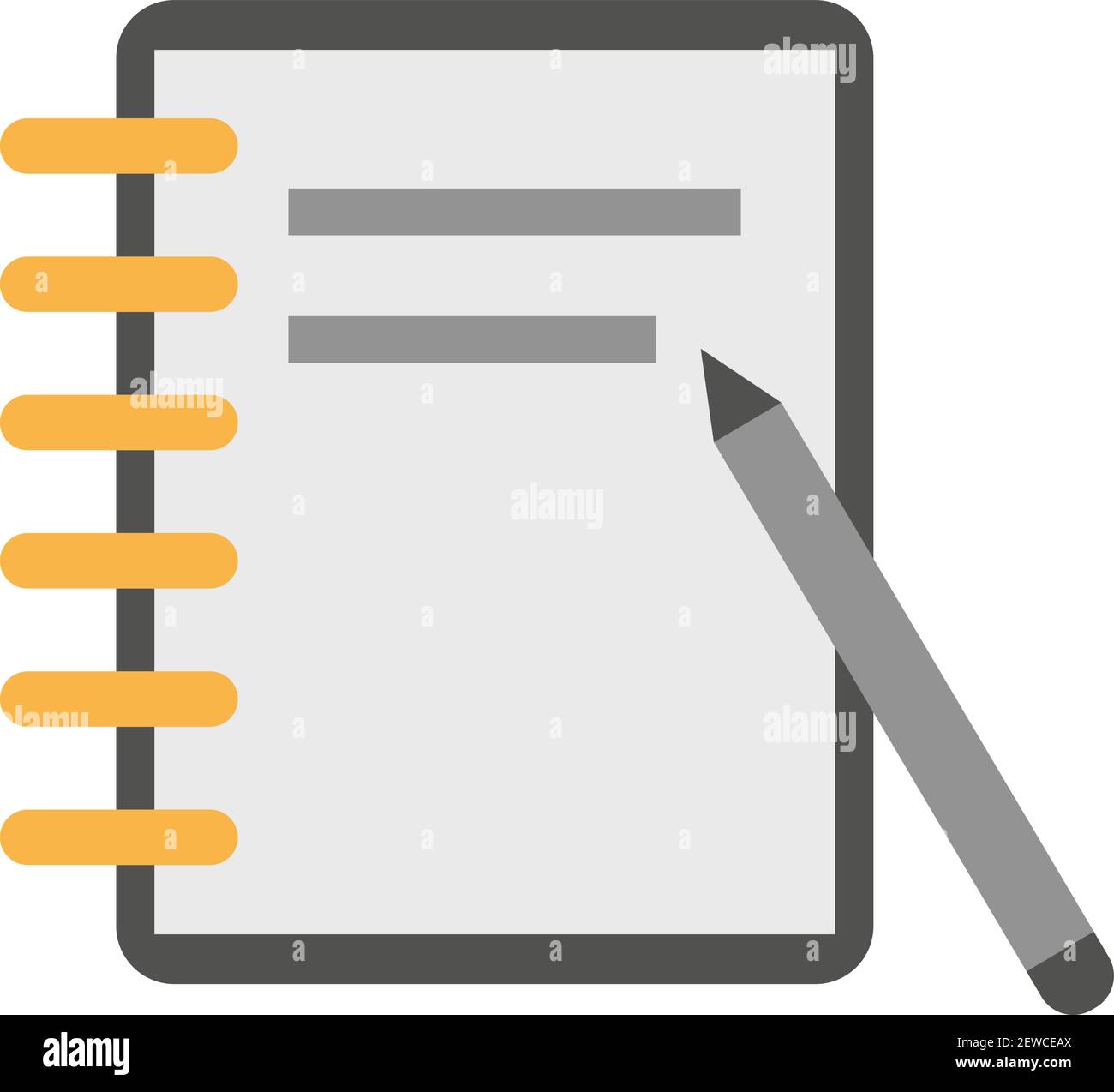 Taking notes, illustration, vector on white background Stock Vector ...